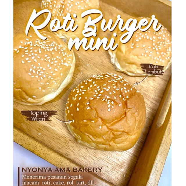Jual Roti Burger MINI 7-8cm | Roti Kosong | Roti Wijen | Bun Kosong ...