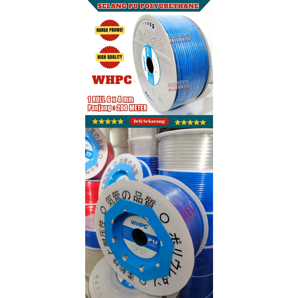 Jual 1 ROLL SELANG PU TUBE PU TUBING SELANG ANGIN POLYURETHANE UKURAN 6x4mm 0604 200M | Shopee ...