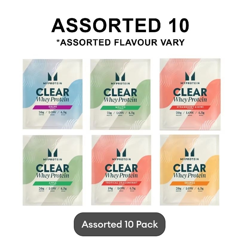 Jual Myprotein Clear Whey Assorted ( 10 Pack / 20 Pack ) | Shopee Indonesia