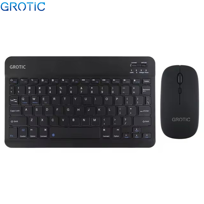 Jual GROTIC Keyboard Mouse Set Wireless Bluetooth 10 inch HITAM ...