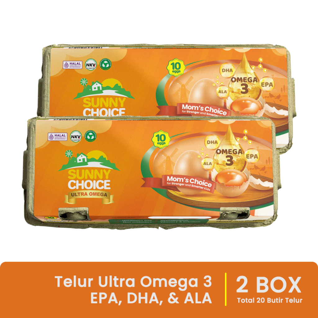 Jual Sunny Choice Ultra Omega Telur Omega-3 Isi 10 Butir (2 Box ...