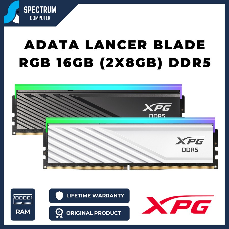 Jual RAM MEMORY ADATA LANCER BLADE DDR5 RGB 16GB ( 2x8GB ) DDR5 6000Mhz ...