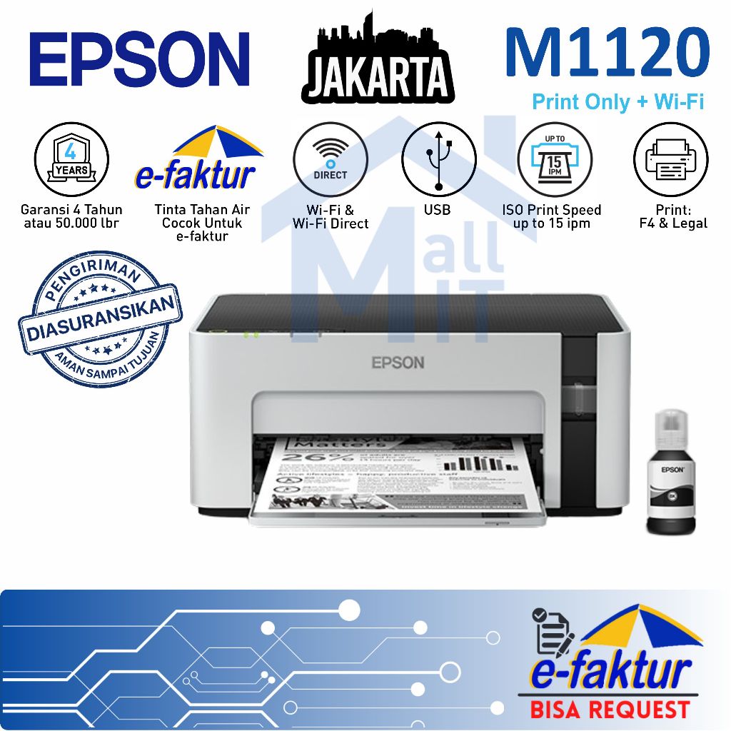Jual MALLIT EPSON Printer Epson M1120 M-1120 M1050 M-1050 Pigment ...
