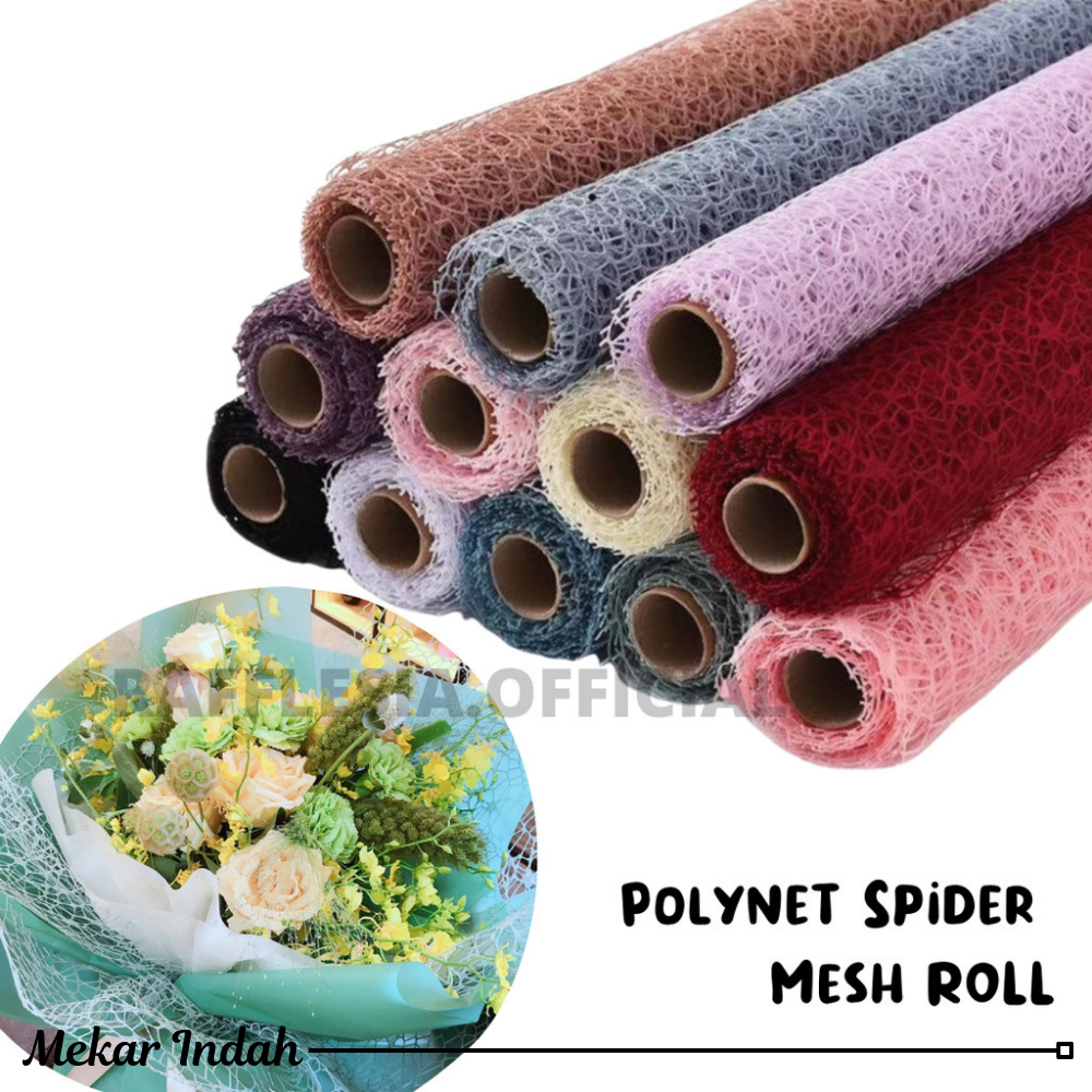 Jual Flower Wrapping Paper Jaring Spider Korea / Polynet Spider Mesh Roll / Kertas Buket Bunga ...