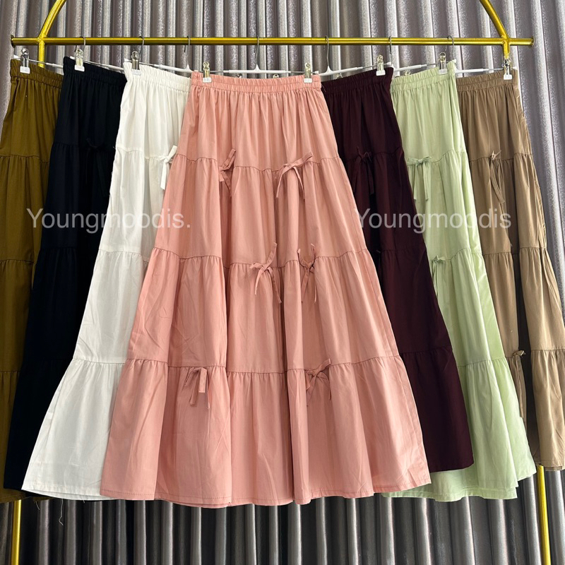 Jual Youngmoodis Elsa skirt rok bahan katun variasi model | Shopee ...