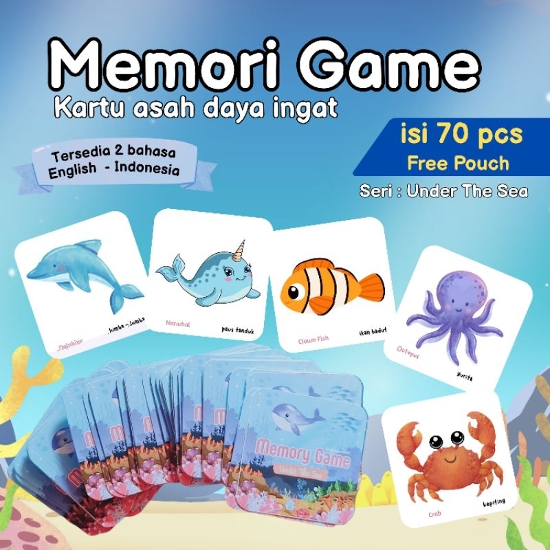 Jual INSTANS COD Memory game matching card toys - kartu edukasi 70 pcs ...
