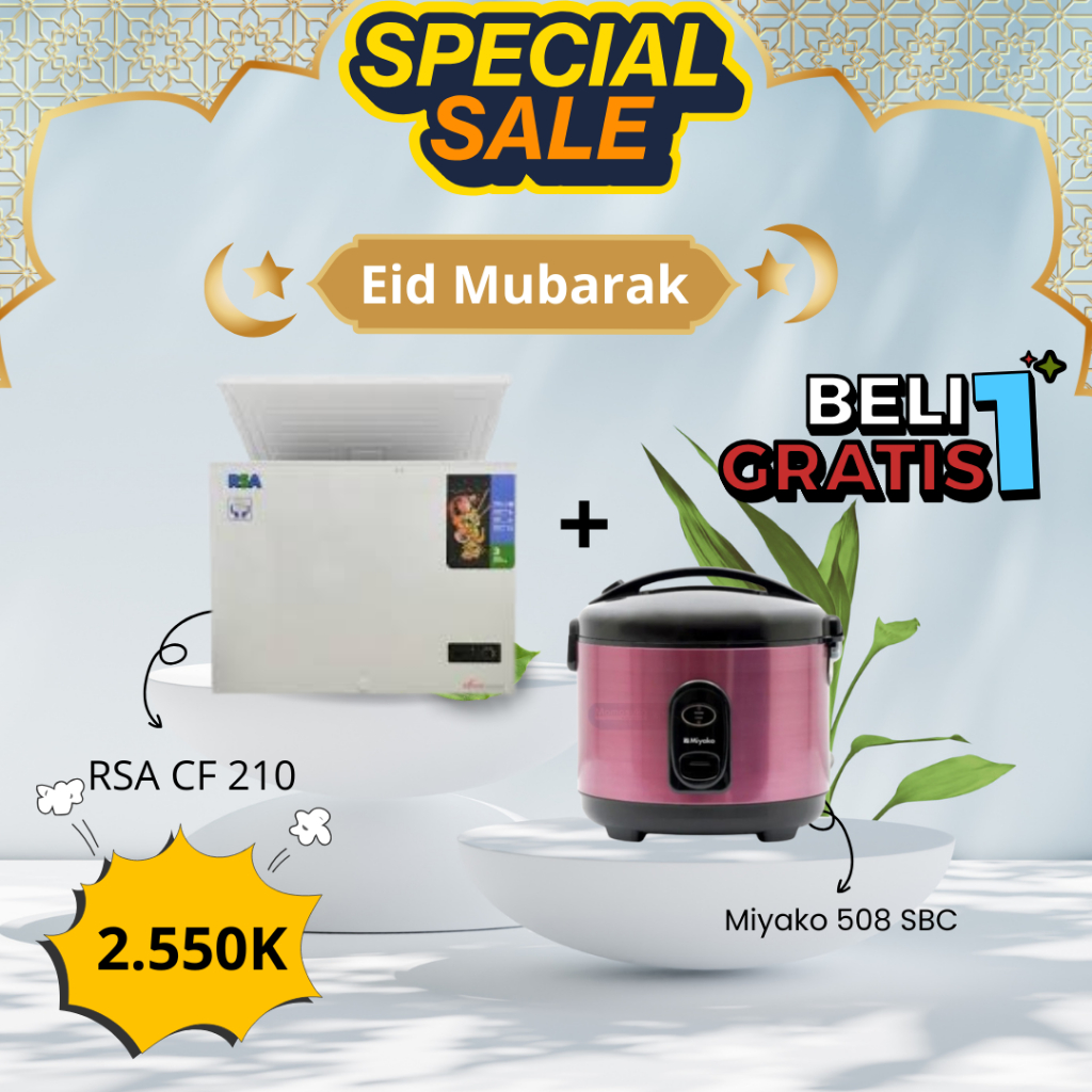 Jual PROMO BUY 1 GET 1 Chest Freezer RSA CF-210 Freezer Box 200 Liter [FREE MCM 508 SBC ...