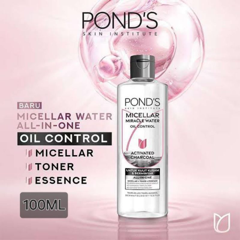 Jual Pond's Micellar Miracle Water Oil Control Charcoal 100ML | Shopee ...