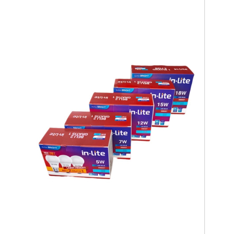 Jual INLITE INB007 BOHLAM LAMPU LED BULB MULTIPACK PAKET BELI 2 FREE 1 ...