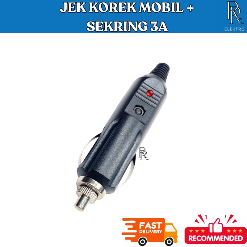 Jual Jek Korek Jack Lighter Male Fuse Jack Mobil Colokan Korek + Lampu ...