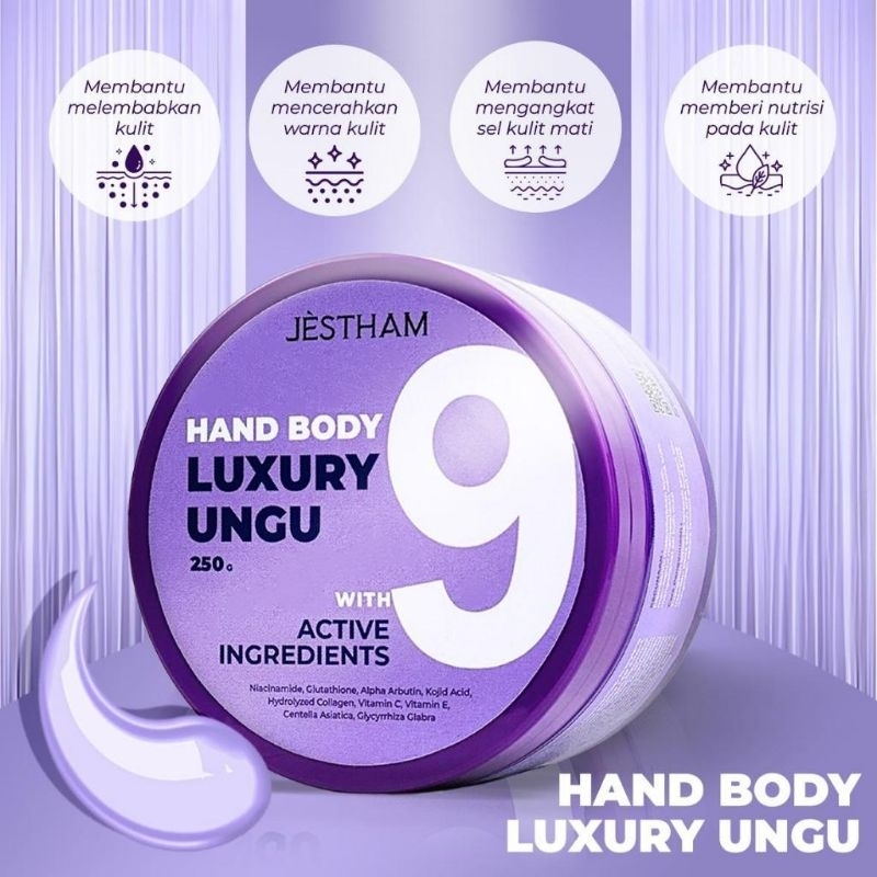 Jual Jestham Handbody Mini Luxury Ungu 50ml Oval (Lotion Pagi) | Shopee ...