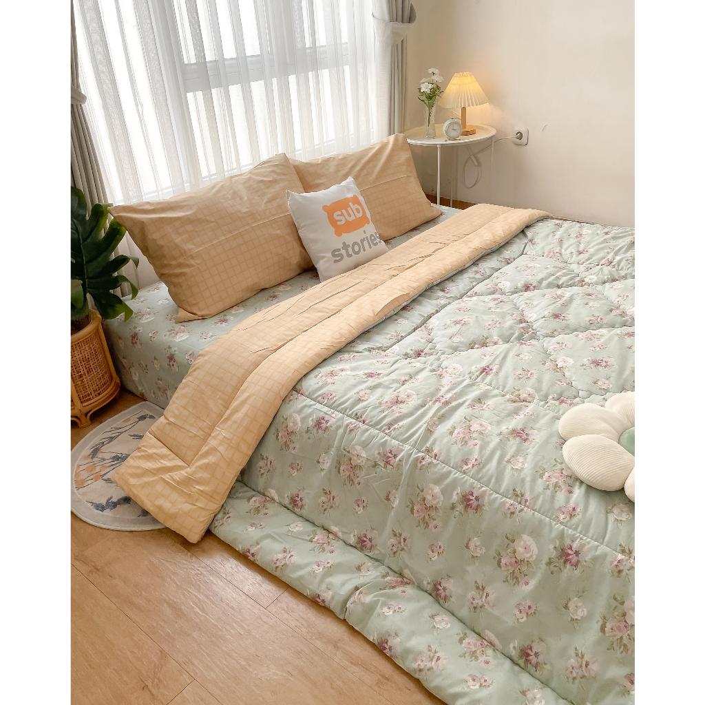 Jual SUBStories Sprei Katun Lokal3 Anti Geser Elastic Lock Aesthetic ...