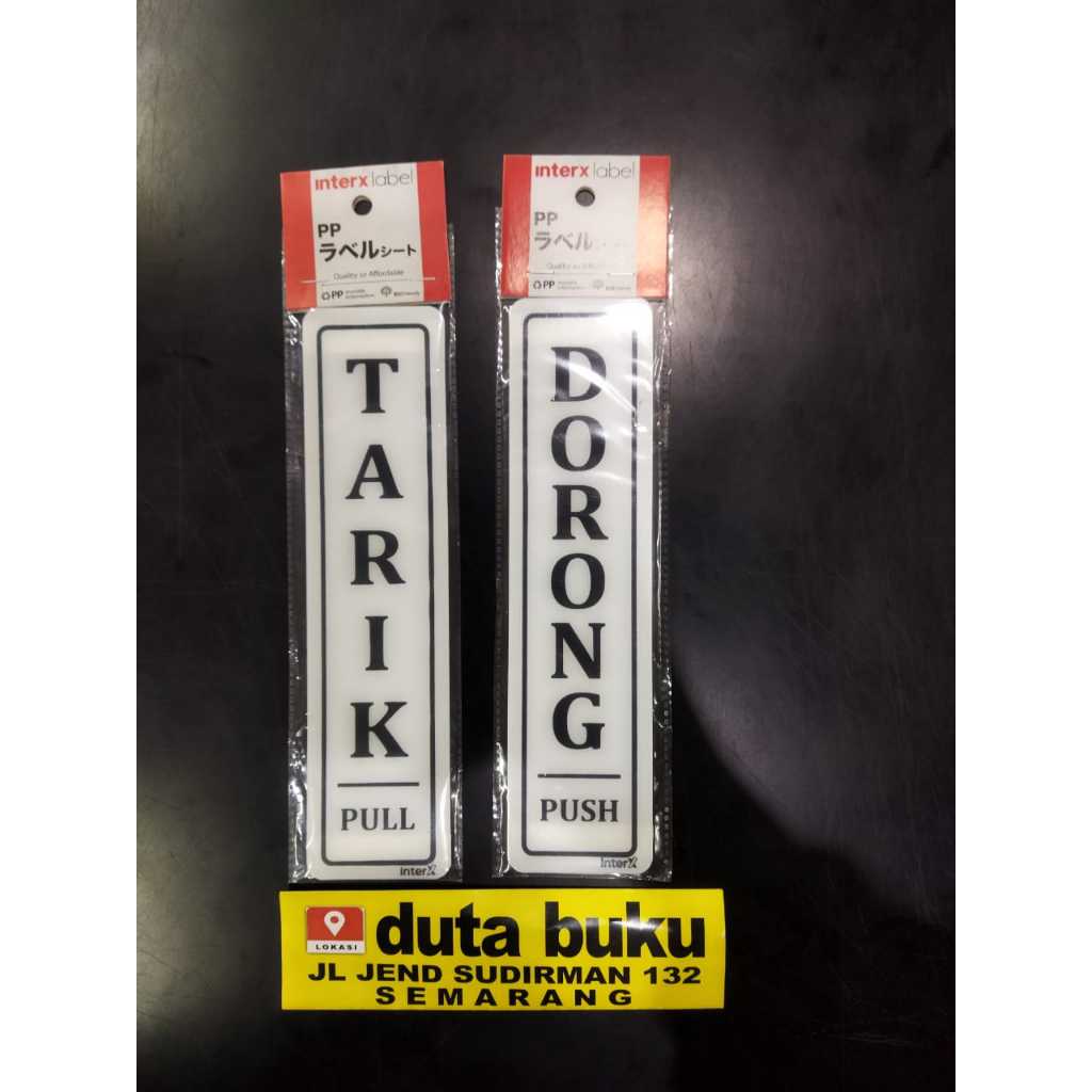 Jual Acrylic / Akrilik Sign Board Label Tulisan Tarik - Dorong Set ...