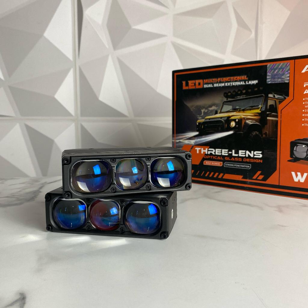 Jual Lampu Tembak Aozoom Mini LED Dual Beam Projector Blue Lens ...