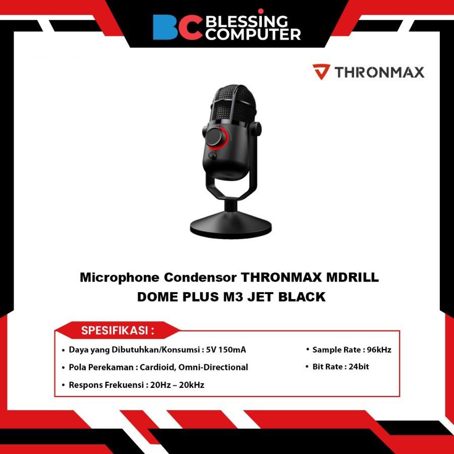 Jual Microphone Condensor THRONMAX MDRILL DOME PLUS M3 JET BLACK ...