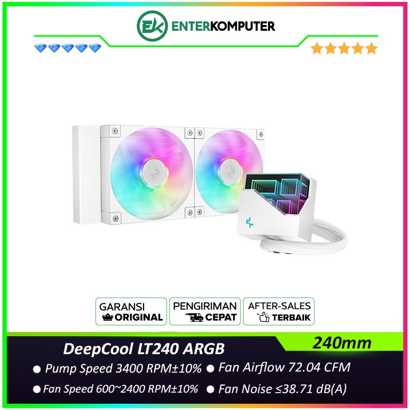 Jual DeepCool LT240 ARGB WHITE 240mm High-Performance Liquid CPU Cooler ...