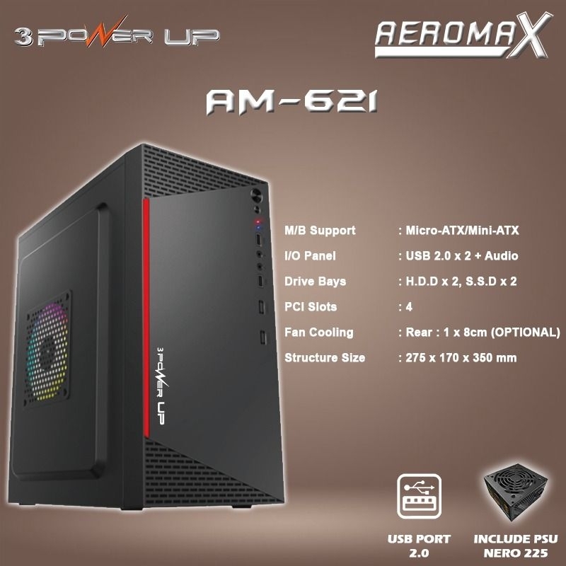 Jual Casing PC Office Standard M-Atx include PSU 500Watt New | Shopee ...