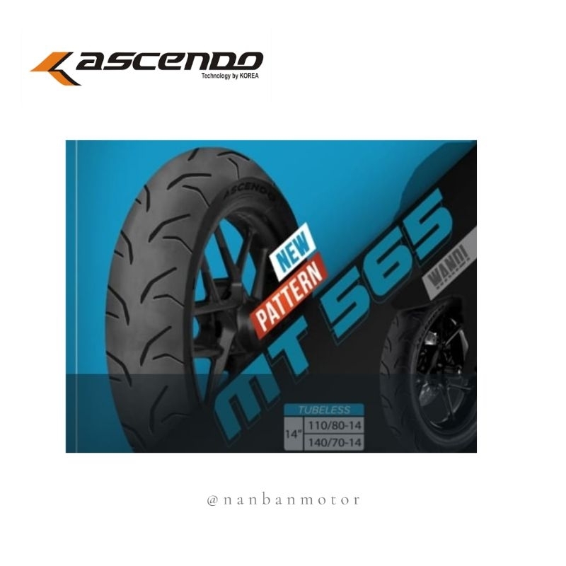Jual BAN MOTOR ASCENDO MT 565 BAN TUBELESS UKURAN 110/80-14 & 140/70-14 ...