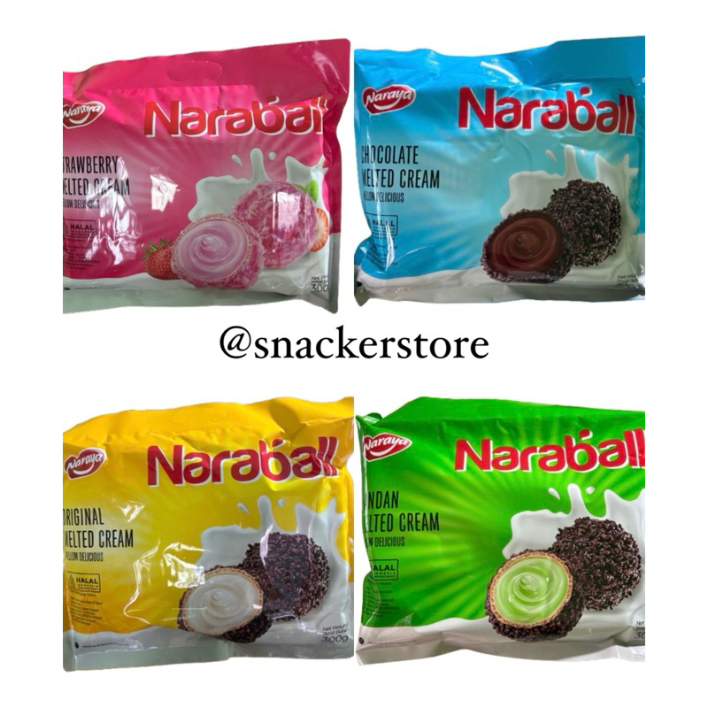 Jual Naraball Naraya 300g Chocolate, Original, Strawberry Melted Cream ...