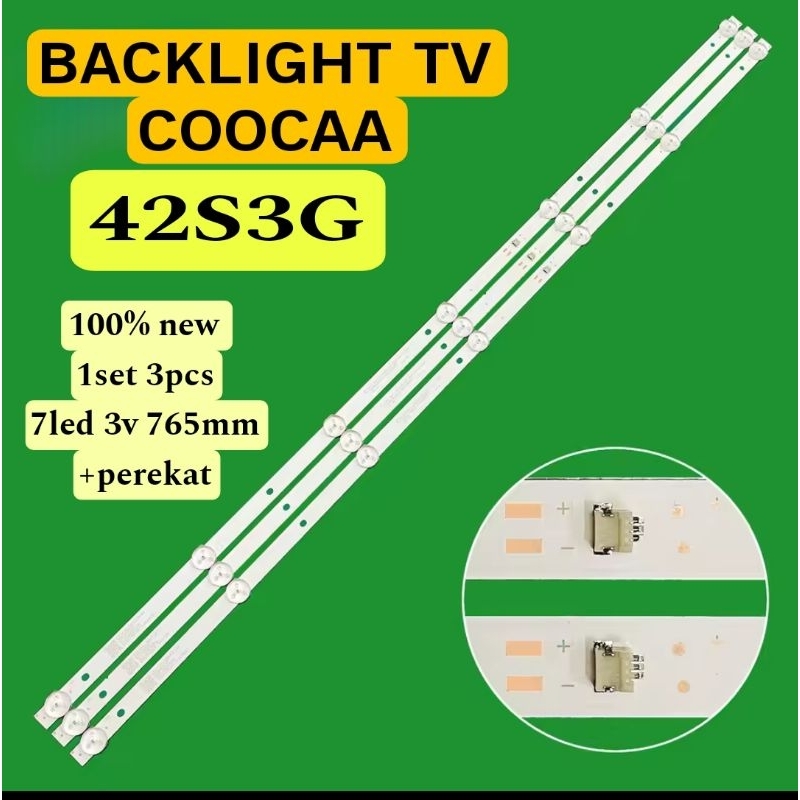 Jual LAMPU LED BACKLIGHT BL TV COOCAA COCA 42S3G 7LED | Shopee Indonesia