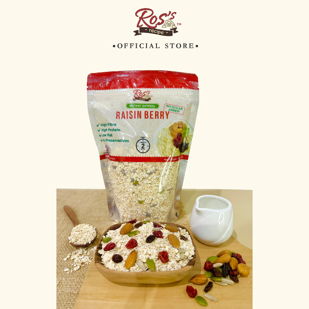 Jual Ros Recipe Instant Oatmeal Raisin Berry 400gr (Tanpa Gula ...