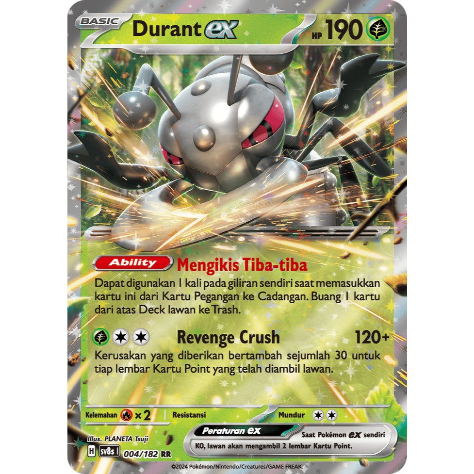 Jual Pokemon TCG Indonesia SV8S Durant ex 004/182 RR | Shopee Indonesia