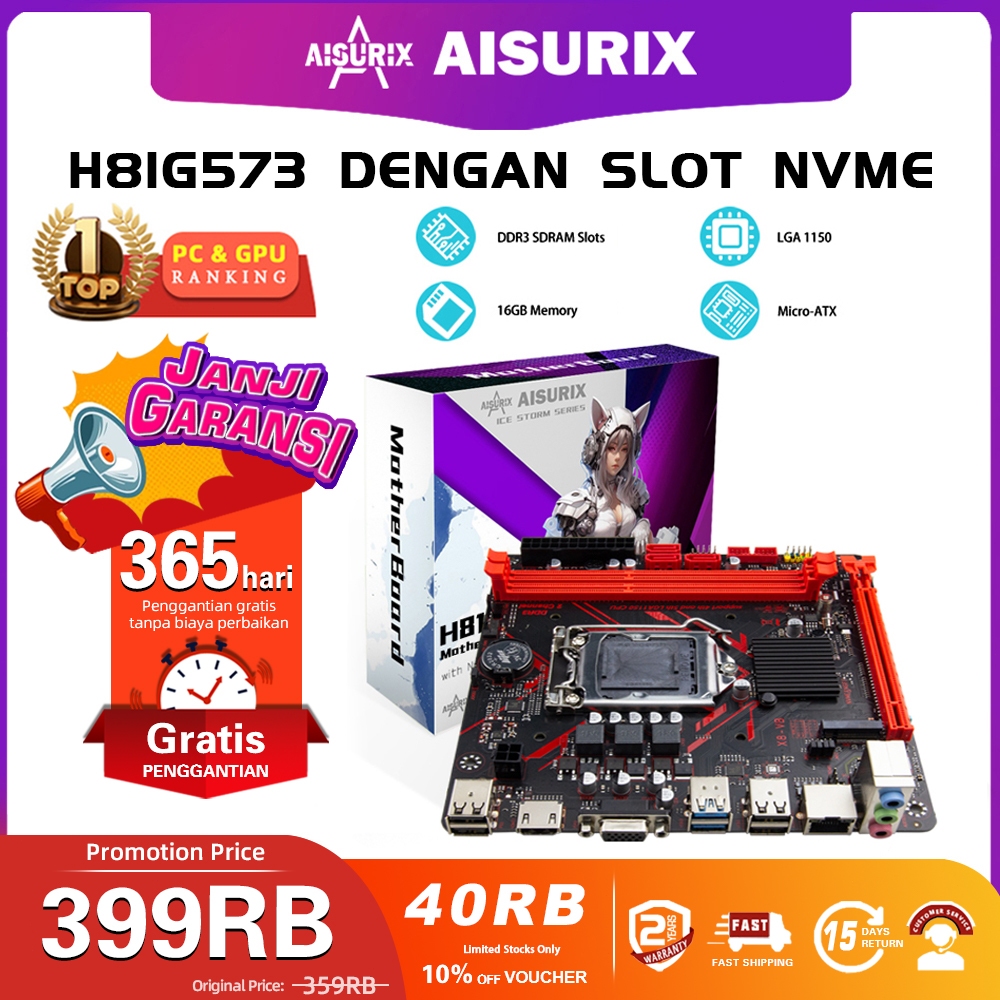 Jual AISURIX Motherboard Colorful H81M-K PLUS V23B (LGA1150, H81, DDR3 ...