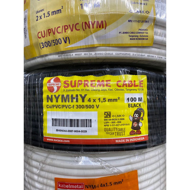 Jual Kabel NYYHY NYMHY 4x1.5 4x1,5 SUPREME CABLE Hitam Serabut 100 Meter | Shopee Indonesia