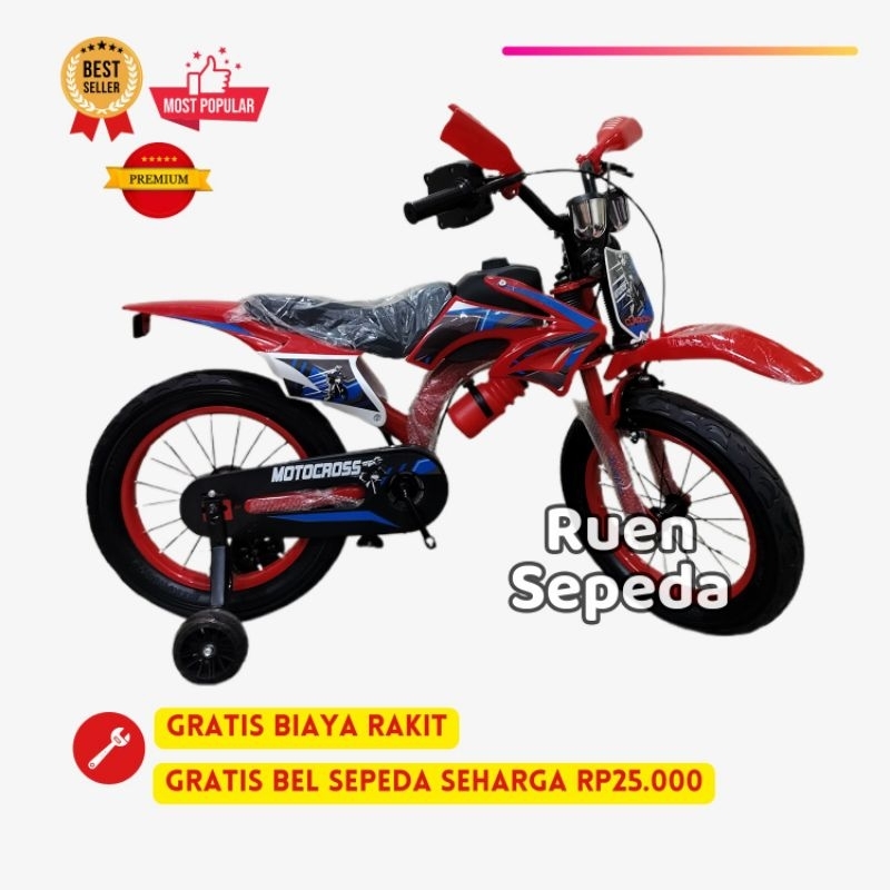 Jual Sepeda Anak Cowok Roda Empat BMX Trail Tango Motorcross 16 18 Inch ...