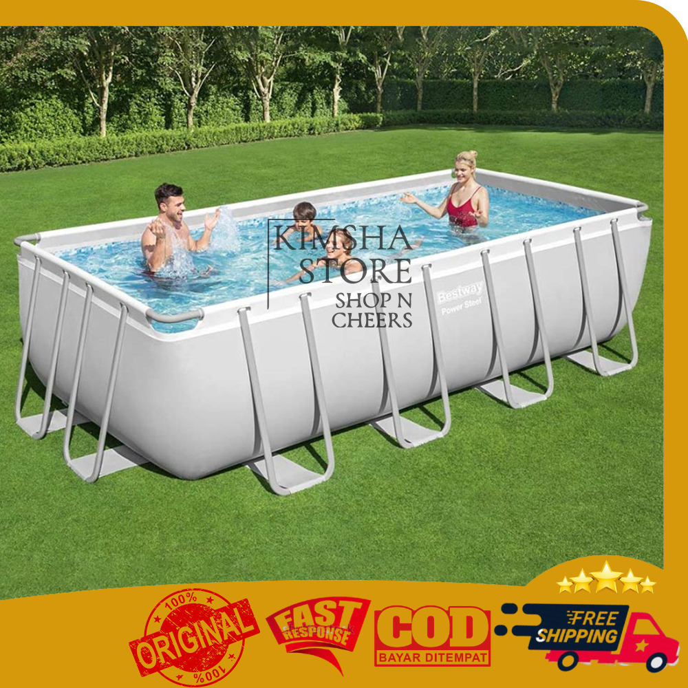 Jual Bestway Steel Pro Rectangle Swim Pool Kolam Renang Anak Keluarga Kolam Besar Jumbo Swimming ...