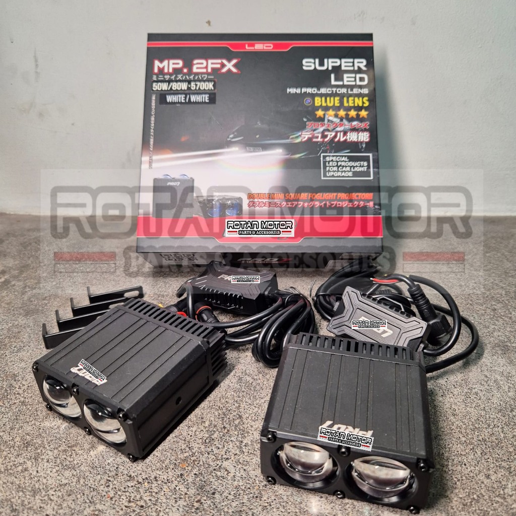 Jual DOUBLE MINI Projie PR07 MP.2FX Super LED Blue Lens 2x 50W-80W ...
