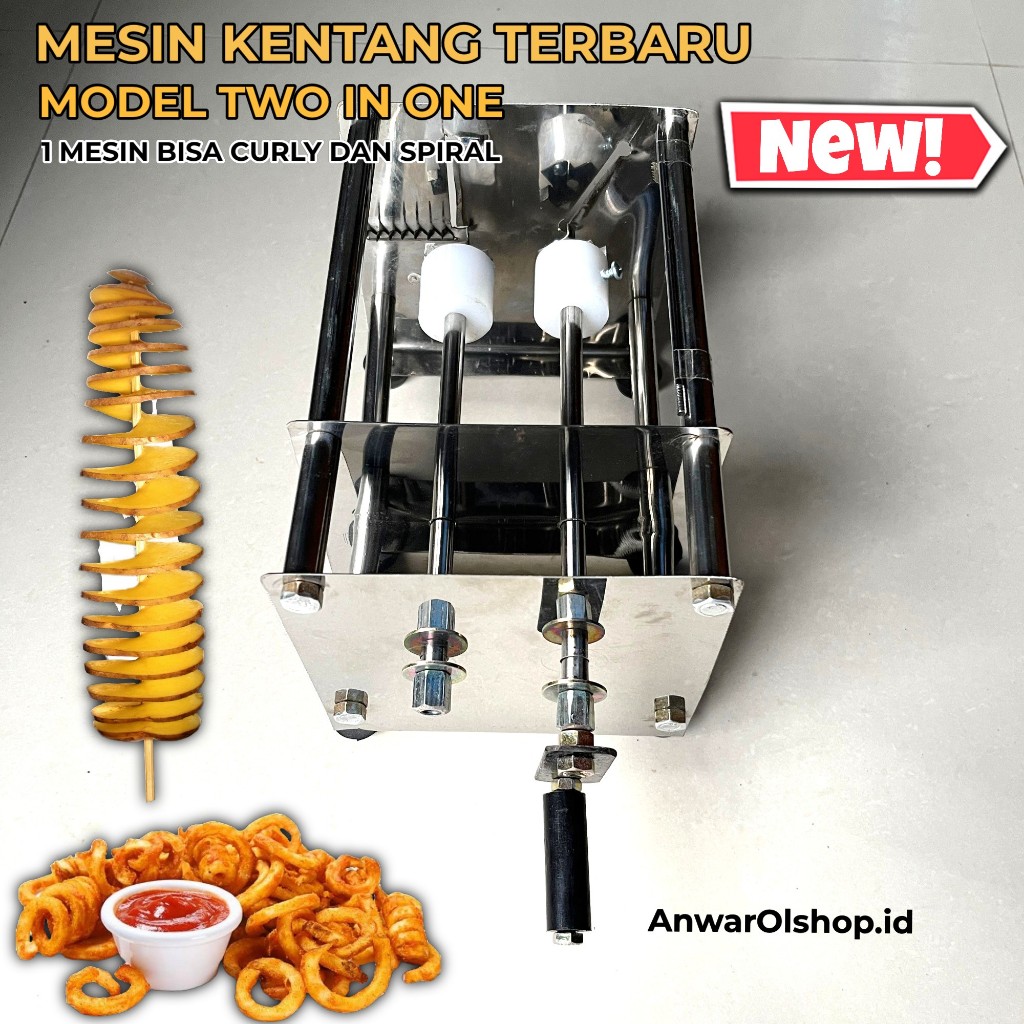 Jual Mesin Kentang Curly dan Spiral Multifungsi Bahan Stainlis Potato ...