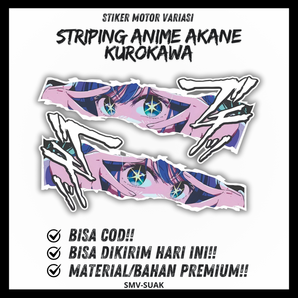 Jual Stiker Striping Akane Kurokawa Sticker Anime Oshi no Ko Universal ...