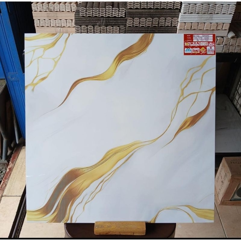 Jual GRANIT KERAMIK LANTAI 60X60 MOTIF MARMER GOLD GLOSSY KILAP MEWAH | Shopee Indonesia