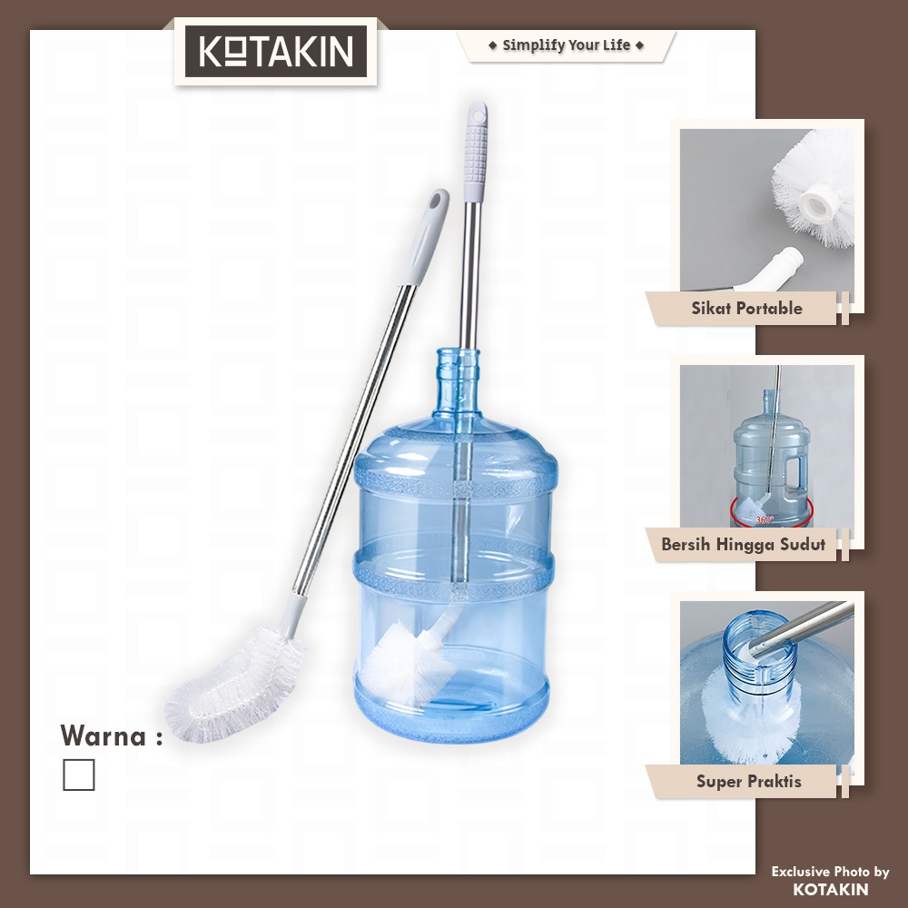 Jual KOTAKIN Sikat Galon Isi Ulang Gagang Panjang Membersihkan Kotoran ...