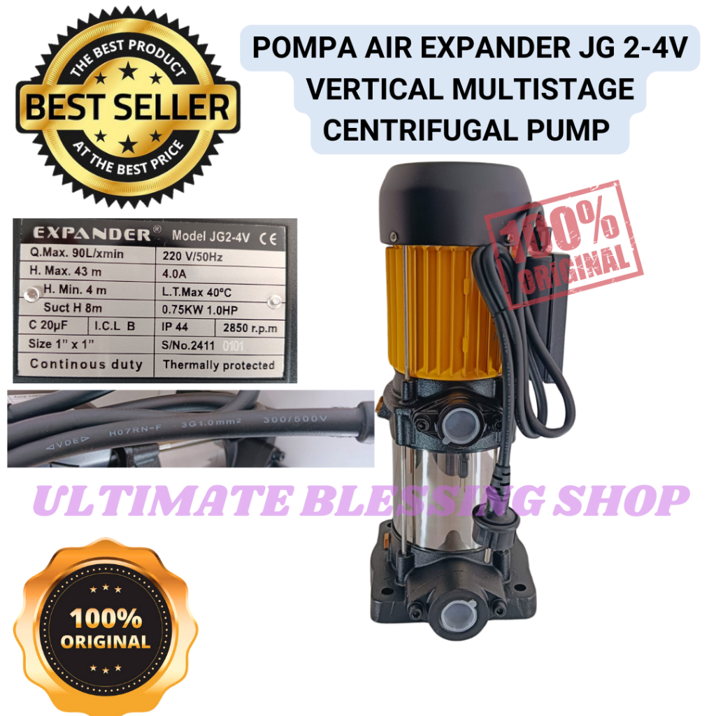 Jual POMPA AIR EXPANDER JG 2-4V VERTICAL MULTISTAGE CENTRIFUGAL PUMP ...