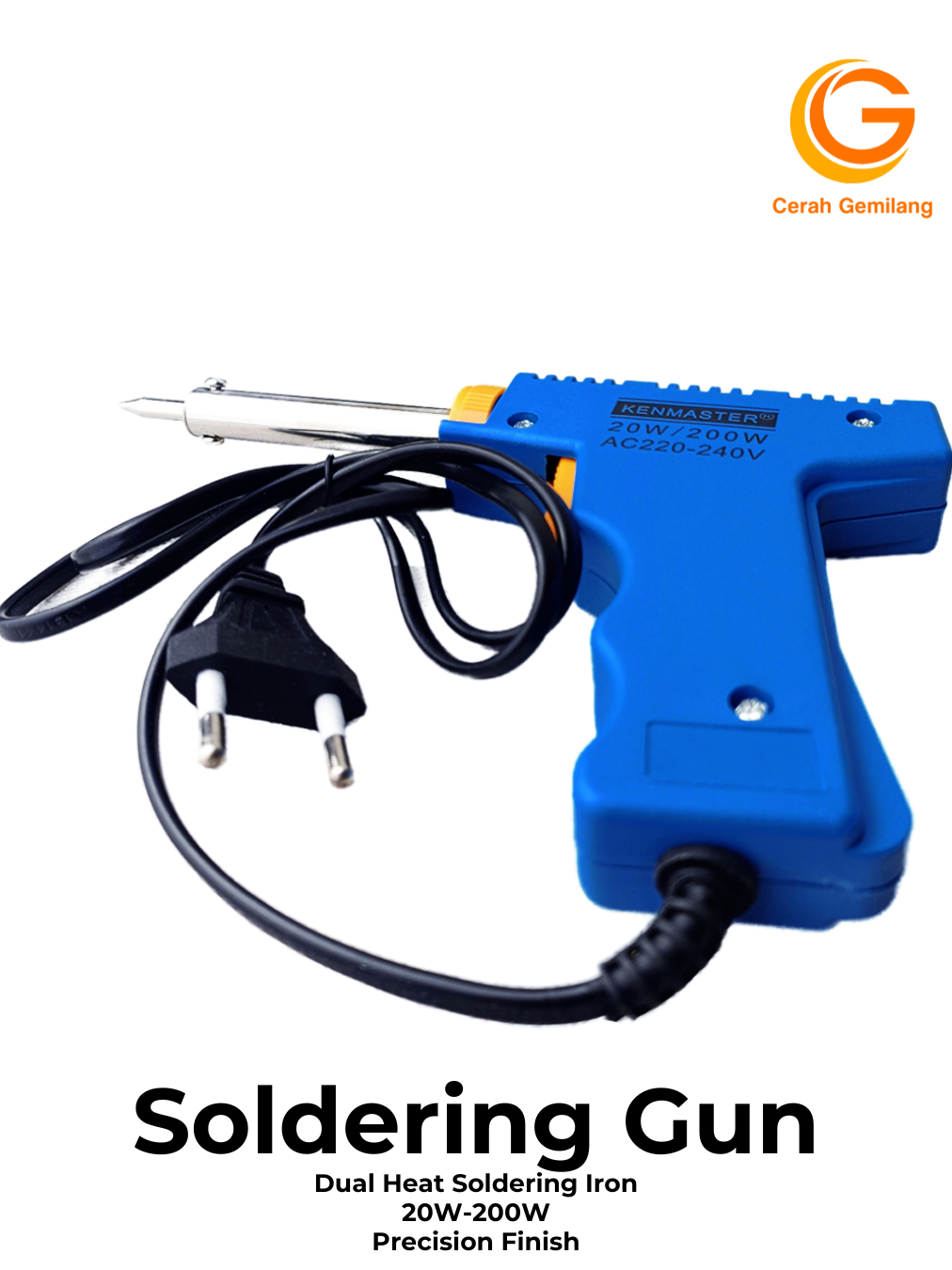 Jual KENMASTER Alat Solder Timah Tipe Tembakan Dual Heat Solder Gun 20 - 200 Watt DIY Soldering ...