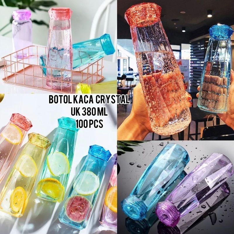 Jual BOTOL MINUM KACA CRISTAL / DIAMOND / BOTOL PIALA | Shopee Indonesia