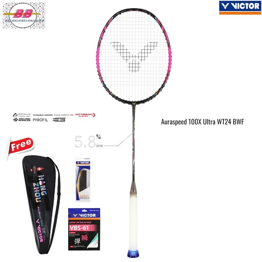 Jual Raket Badminton Victor Auraspeed 100X ULTRA WT24 Q / Auraspeed 100 ...