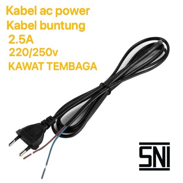 Jual Kabel Power /Kabel Listrik AC 220V Kabel Buntung /Kabel Tembaga/2m ...