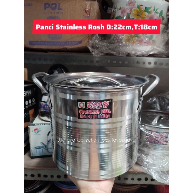Jual Panci Tinggi Stainless Rosh 18-26cm/Panci Baso/Panci Sop stainless ...