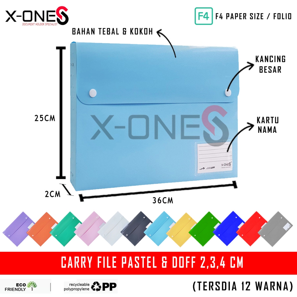 Jual X-ONE CARRY FILE RAKIT 2CM F4 FOLIO PASTEL & DOFF KARTU NAMA CARRY ...