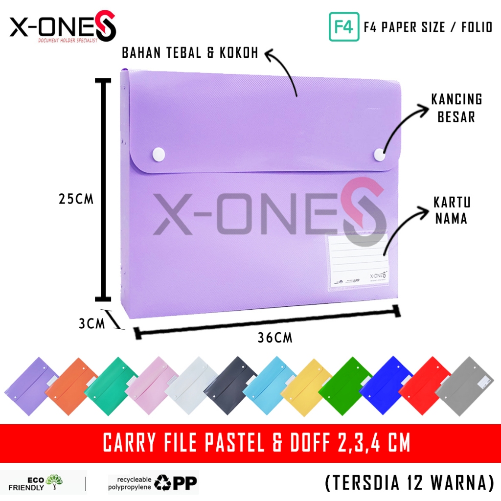 Jual X-ONE CARRY FILE RAKIT 3CM F4 FOLIO PASTEL & DOFF KARTU NAMA CARRY ...