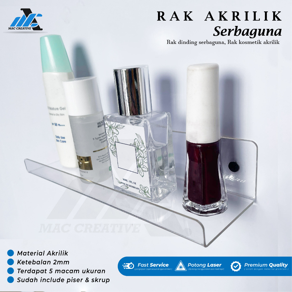 Jual Rak Akrilik Tempat Kosmetik Make Up Skincare Serbaguna - Rak ...