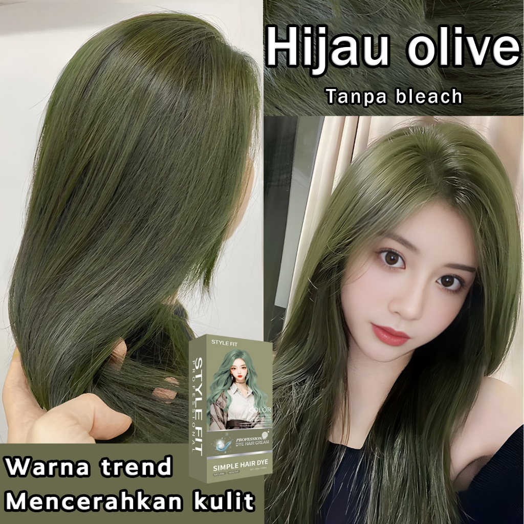 Jual [Pengiriman cepat,CDO]STYLE FIT Hijau olive cat rambut 200ml,Cat ...