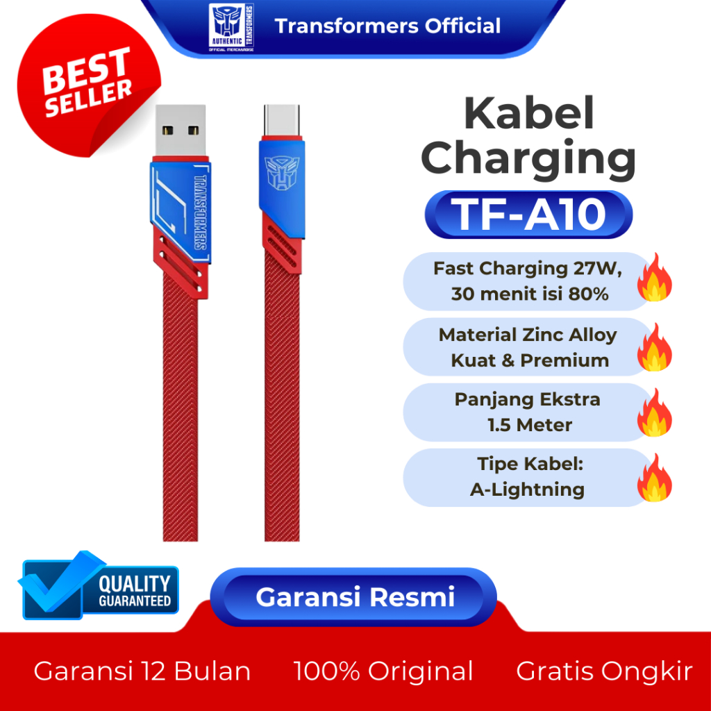 Jual Transformers TF-A10 Charging Cable – Kabel Lightning 27W, Fast ...