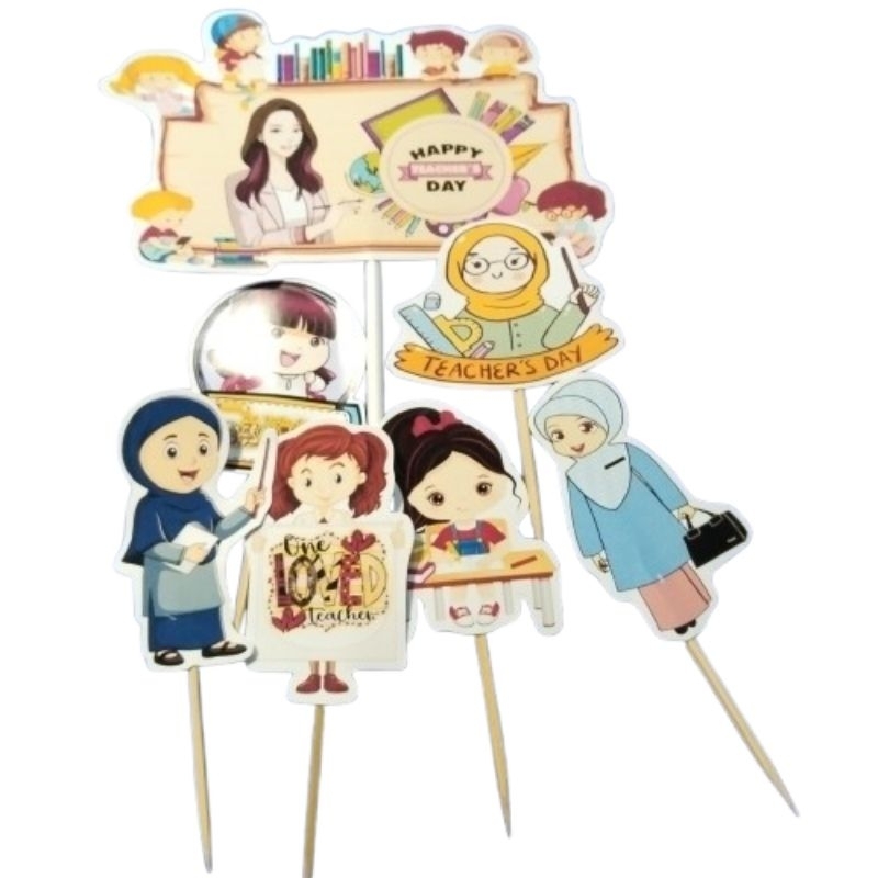 Jual TOPPER CAKE KARAKTER GURU | Shopee Indonesia