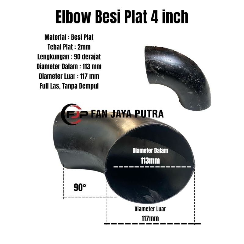 Jual Elbow besi pipa 4 inch | Elbow Kneei tikungan besi pipa 4 inch ...