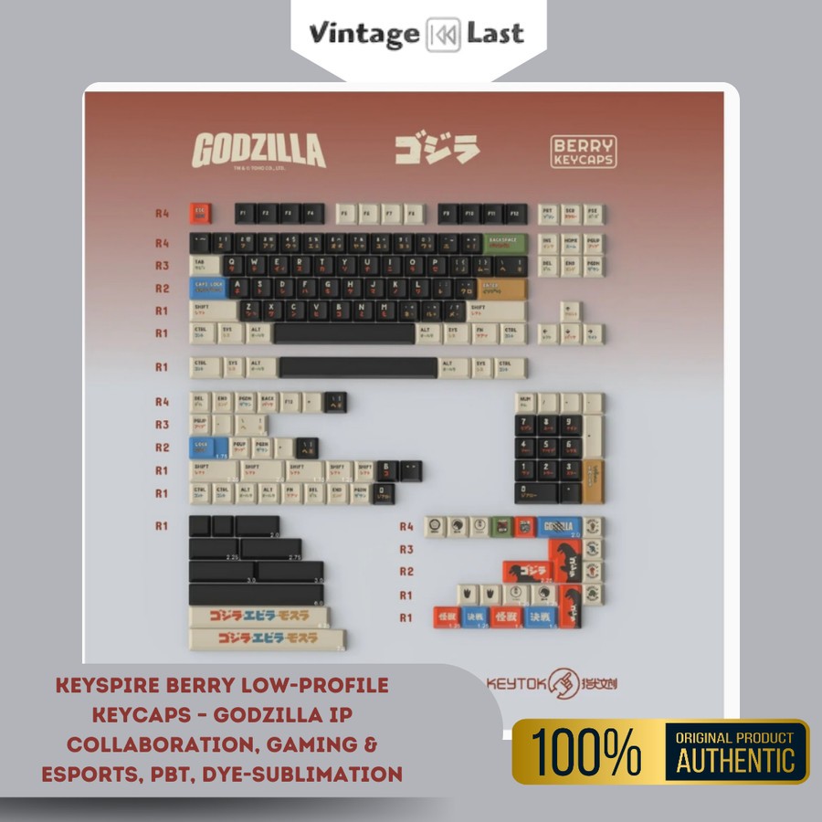Jual Keyspire Berry Low-Profile Keycaps – Godzilla IP Collaboration ...