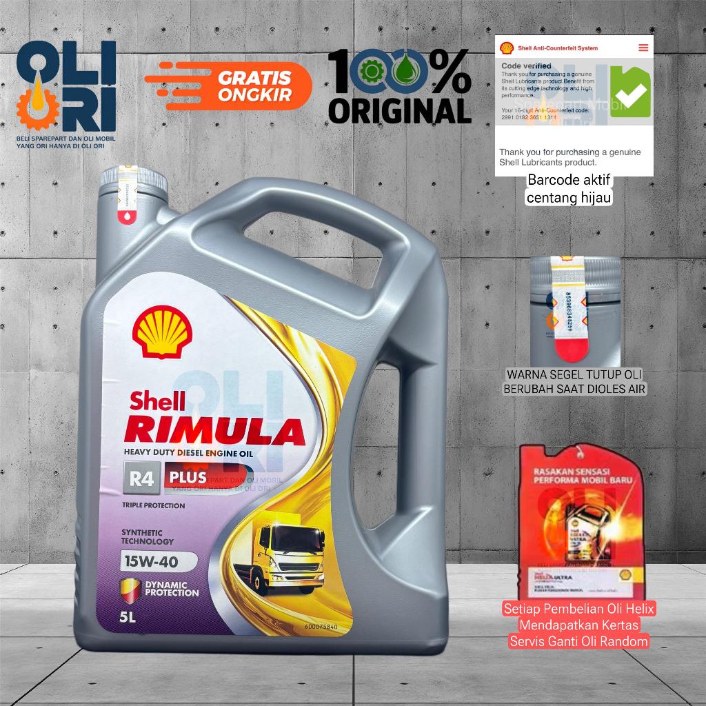 Jual Oli Mesin Diesel Shell RIMULA R4 Plus 15W-40 5Liter Original ...